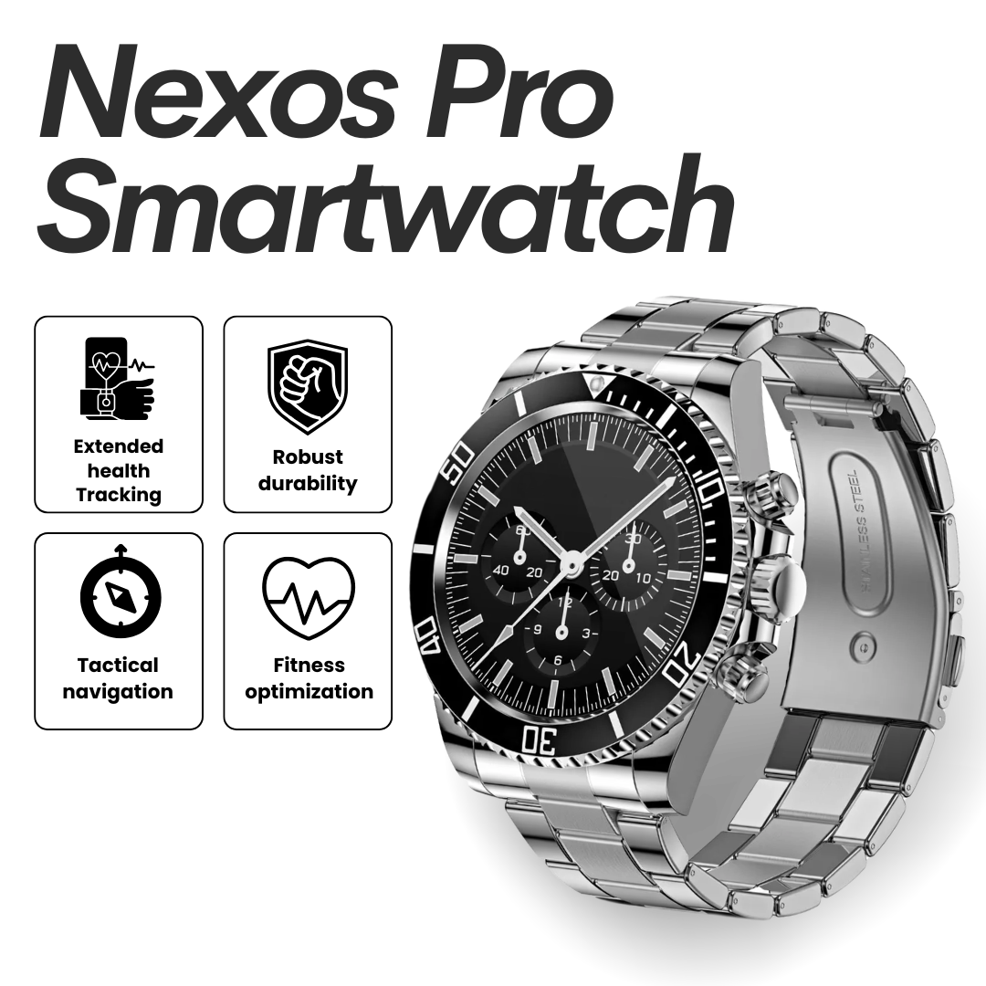 Nexos Pro Smartwatch - Indestructible Military Health Clock (2025 ...